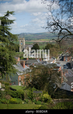 Montgomery town in countryside of rural Powys near the wales england ...