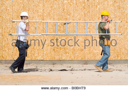 Side view of man carrying ladder Stock Photo: 57829617 - Alamy