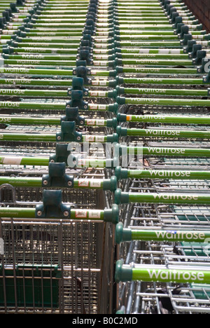Shopping Trolleys At Waitrose,Norwich,uk Stock Photo - Alamy