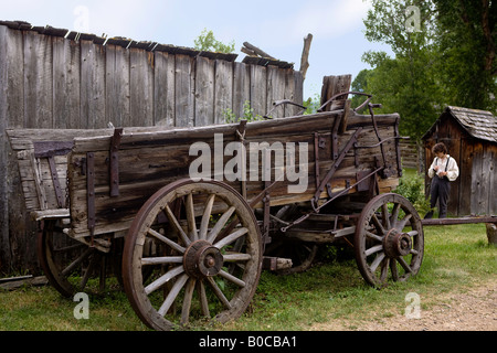Old western buckboard wagon Stock Photo - Alamy