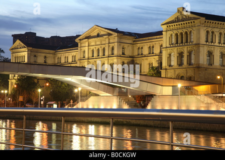 Deusto University with Puente Pedro Arrupe Bridge, Bilbao, Pais Vasco ...