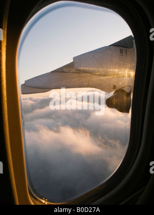 View from window of the wing of a Jet 2 Boeing 737 aircraft shortly ...
