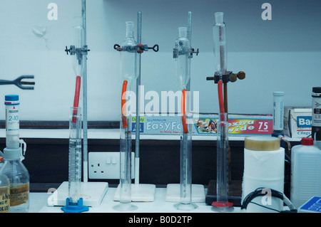 A shot of a group of chemical jars and containers in a laboratory Stock ...