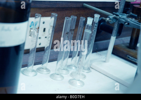 A shot of a group of chemical jars and containers in a laboratory Stock ...