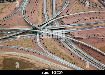 Aerial view of the freeway interchange of Interstate 45 and the State ...