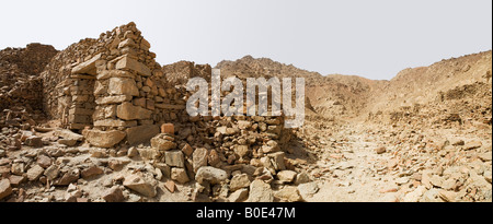 Panorama of Roman town and fort at Mons Claudianus, Eastern Desert ...
