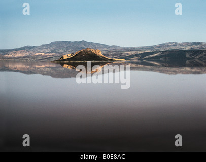 Lake Logipi and reflections in the Suguta Valley Northern Kenya East ...