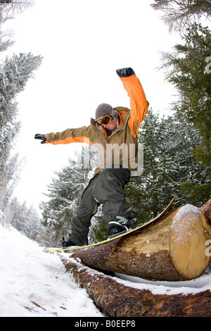 a snowboarder in action Stock Photo - Alamy