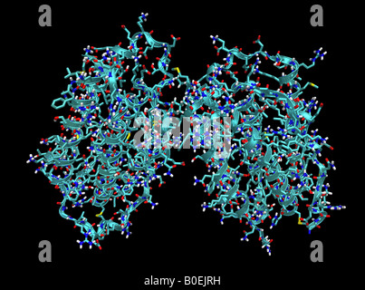 Computer generated molecular model showing the crystal structure of ...