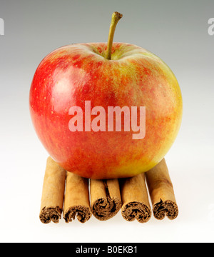 Fresh apple and cinnamon sticks on white background Stock Photo - Alamy