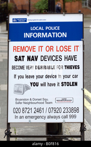 Police Crime warning notice, Marylebone Station, London, England, UK ...