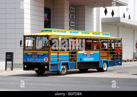 Trolley car outside the Planet Hollywood Galleria ,Tumor, Guam,Western ...