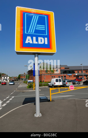 Large commercial sign for Aldi Stock Photo - Alamy