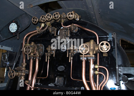 Speedometer on a steam engine (locomotive) on the Bluebell Railway ...