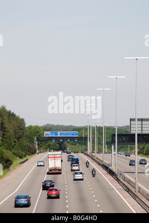 Motorway traffic on the M27 near Southampton England on a normal day ...