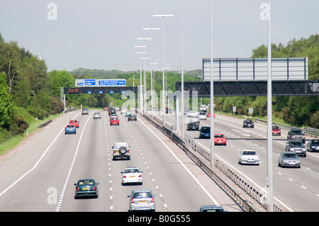 Motorway traffic on the M27 near Southampton England on a normal day ...