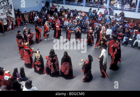 The Metlakatla dance group dances for the potlatch guests, Metlakatla ...