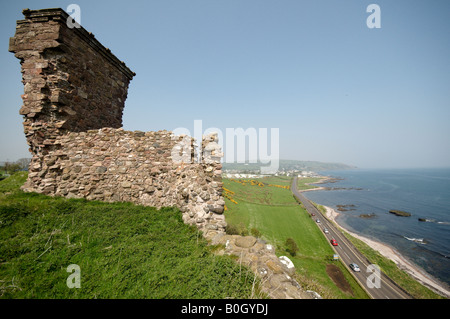 The ruins of Red Bay Castle located close to Red Bay Pier on the main ...