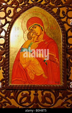 Virgin Mary and baby Jesus, Greek Orthodox icon Stock Photo - Alamy