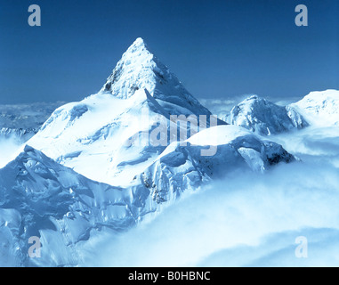 Aerial view of Summit of Mount Foraker and the Alaska Range as seen ...