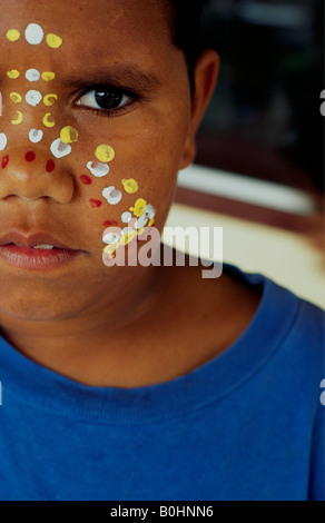 Boy with face-paint Stock Photo - Alamy