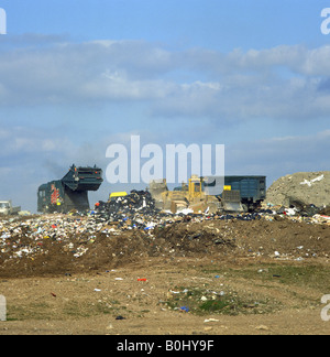 Refuse Vehicles on a Tip Stock Photo - Alamy
