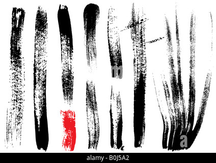 Vector outline traces of customizable organic paint brushes strokes in ...