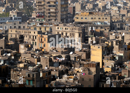 View of Cairo, Egypt, showing urban low income housing in the ...