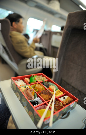 Bento box on a Shinkansen, bullet train Stock Photo - Alamy