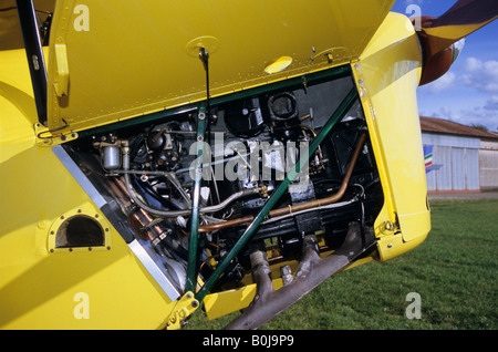 The de Havilland Gipsy Major engine seen under the cowlings of a DHC 1 ...