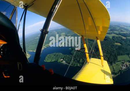View inside the cockpit of a De Havilland DH 82A Tiger Moth on display ...