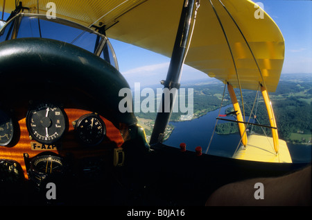 View inside the cockpit of a De Havilland DH 82A Tiger Moth on display ...