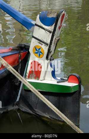 Narrowboat tiller rudder Stock Photo - Alamy
