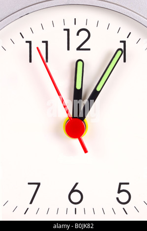 high noon or midnight at twelve o'clock on a clock with large numbers ...