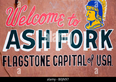 Welcome to Ash Fork sign, Arizona Stock Photo - Alamy