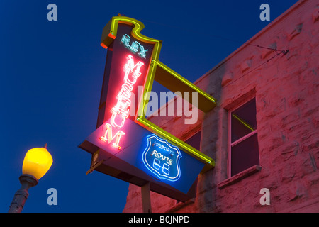 Neon sign for Rex Historical Museum, Historic Route 66, Gallup, New ...