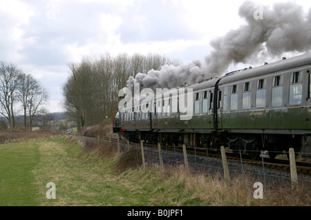 Steam hauled train at Northiam Station on the Kent and East Sussex ...