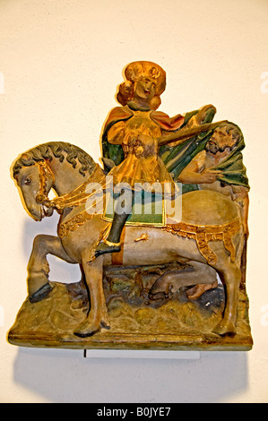 Saint-Martin church. Catholic cross, nails and Crown of thorns. Saint ...