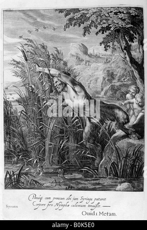 Pan pursues Syrinx who is transformed into a reed, 1733. Artist ...