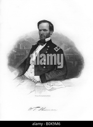 American general William Tecumseh Sherman, USA, illustration 1871 Stock ...