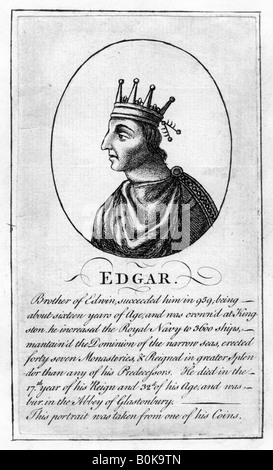 ENGLISH ROYALTY King Edgar I the Peaceable or Peaceful, King of England ...