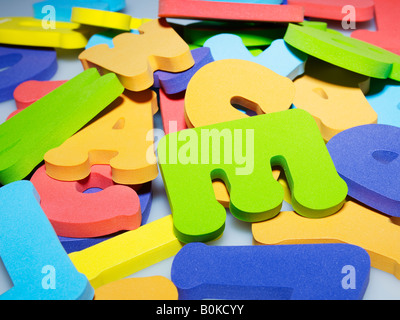 Stack of Rubber Alphabetical Letters Stock Photo - Alamy