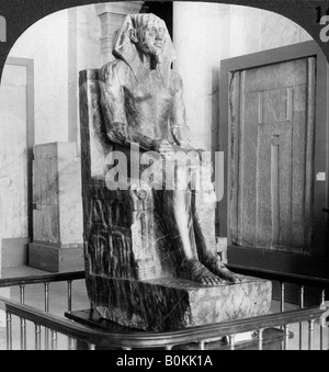 A Diorite statue of King Chephren inside the Egyptian Museum, Cairo ...