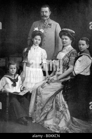 ARCHDUKE FRANZ FERDINAND OF AUSTRIA with his family in 1910. From Stock ...