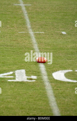 Football at the 40 yard line at a highschool football game Stock Photo ...