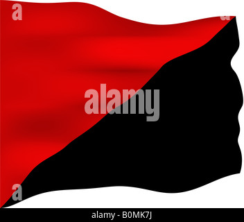 Red and black flag of Anarchist Communism and Anarcho Syndacalism Stock ...