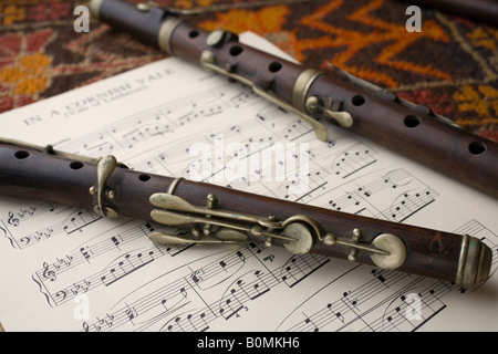 Old fashioned fifes from a Cornish fife and drum band Stock Photo - Alamy