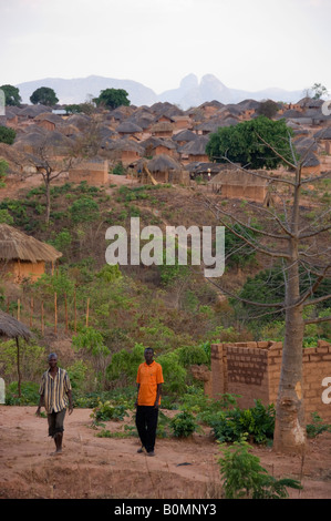 Thatched mud huts on the outskirts of Marrupa, a small town in Niassa ...