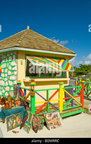 Colorful kiosks for selling souvenirs to tourists in Cockburn Town ...