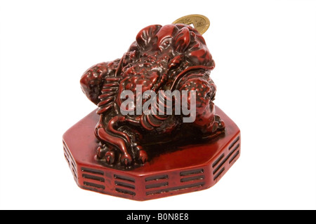 Chan Chu, the feng shui three-legged money frog or toad holding a coing ...